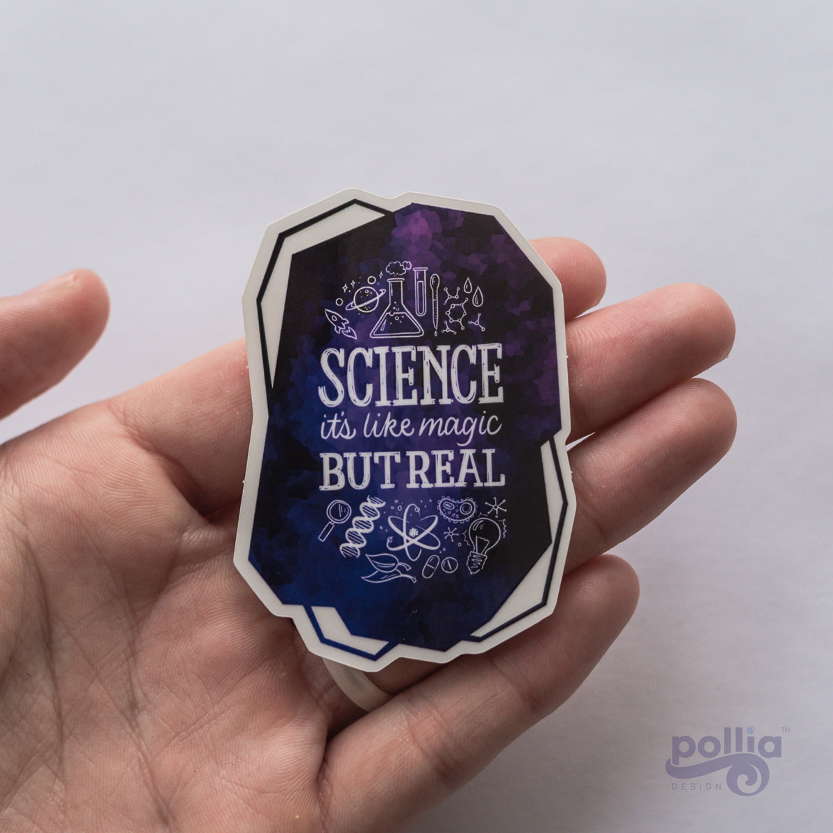 Science is like Magic but Real Clear Sticker – Pollia Design