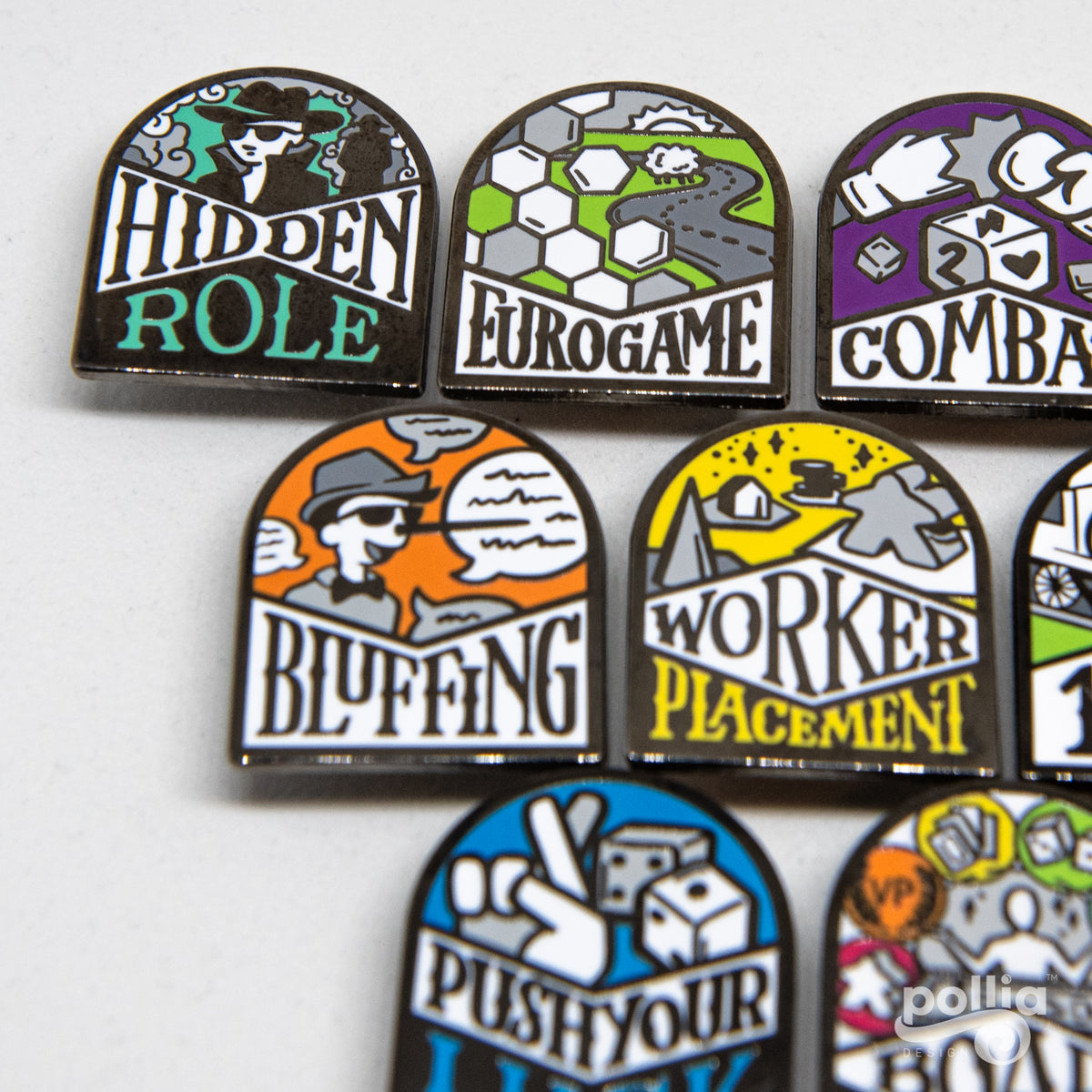 B-GRADE Board Game Genre Enamel Pins – Pollia Design