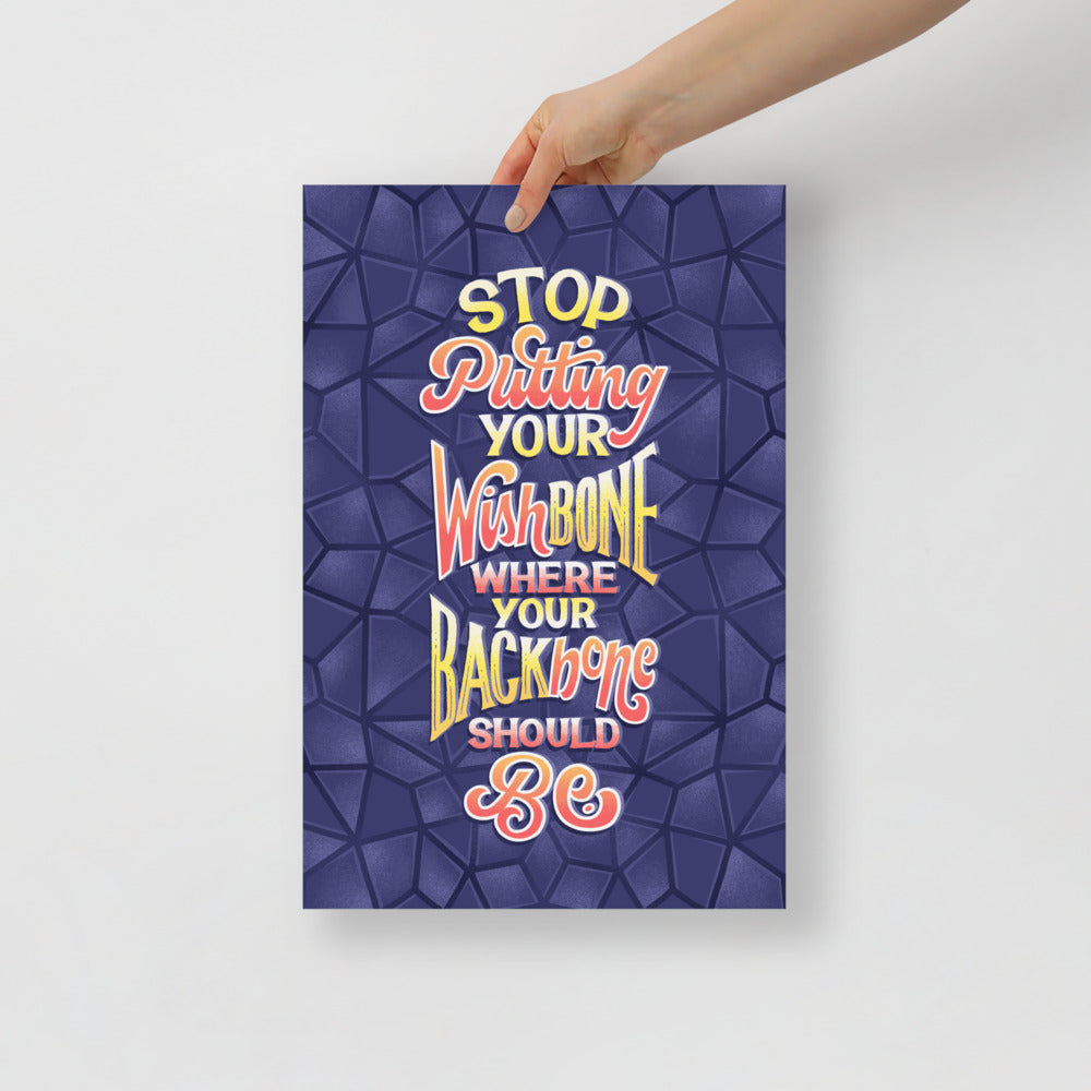 Wishbone Where Your Backbone Should Be Poster – Pollia Design